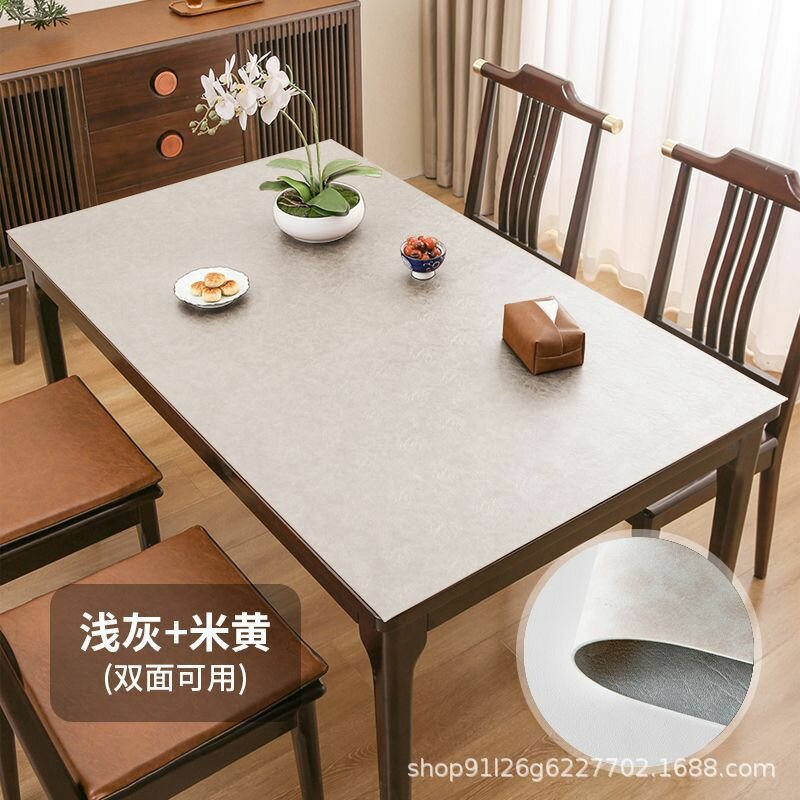 Двусторонний коврик для обеденного стола из коровьей кожи, водонепроницаемый, маслостойкий, не требующий мытья, винтажный стиль, легкая роскошь, высококачественный вид, для кофейного стола и обеденного стола