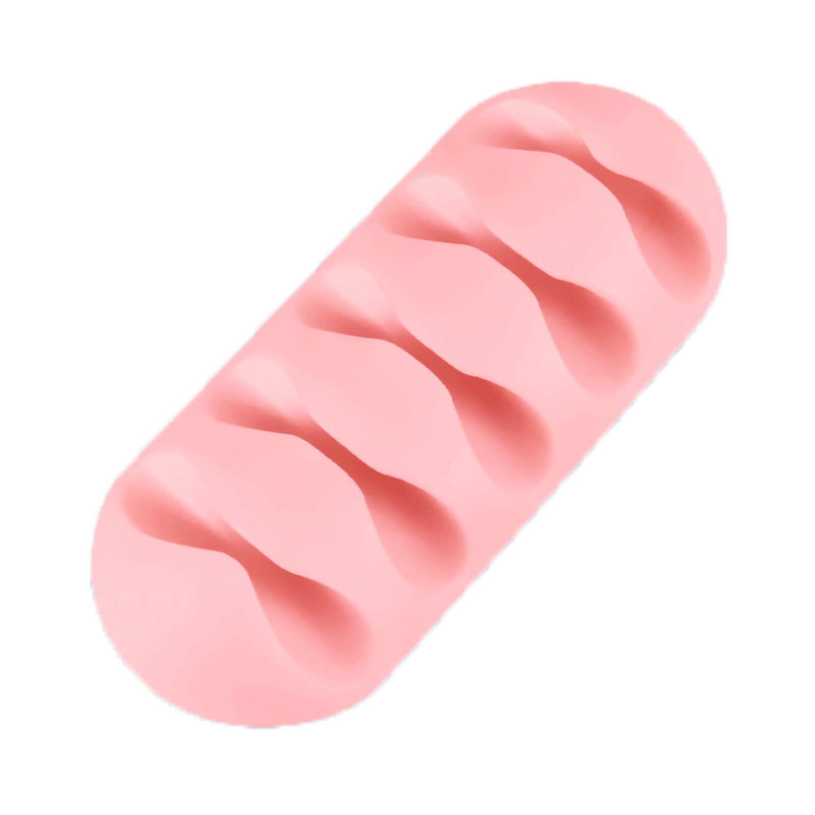 Гибкий кабельный зажим, простая установка, прочное крепление, многоцелевое использование, для организации проводов, офисные принадлежности, розовый, 5 отверстий.