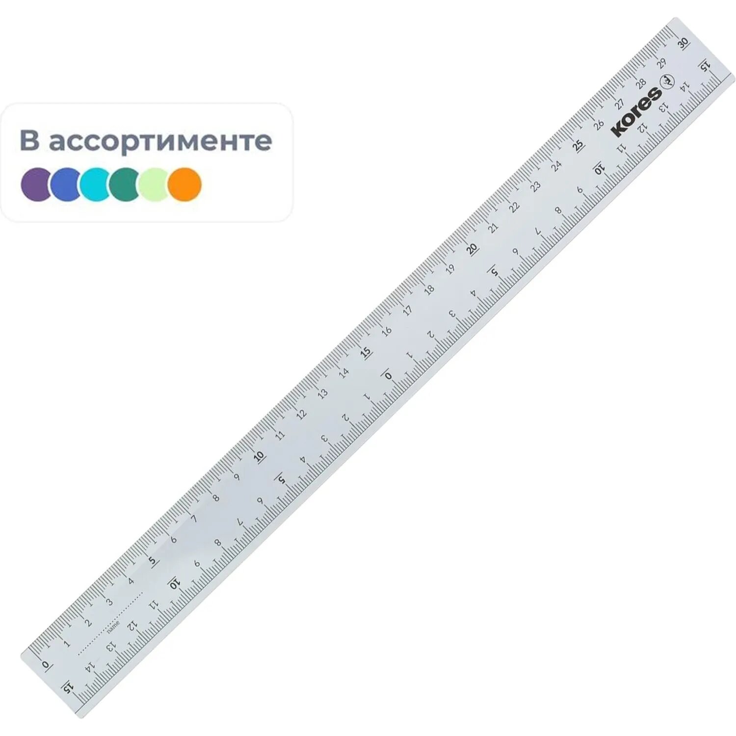 Линейка 30см Kores пластиковая 42130