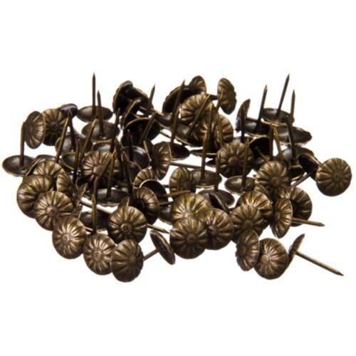 Гвозди мебельные орнамент медь 50 ГР