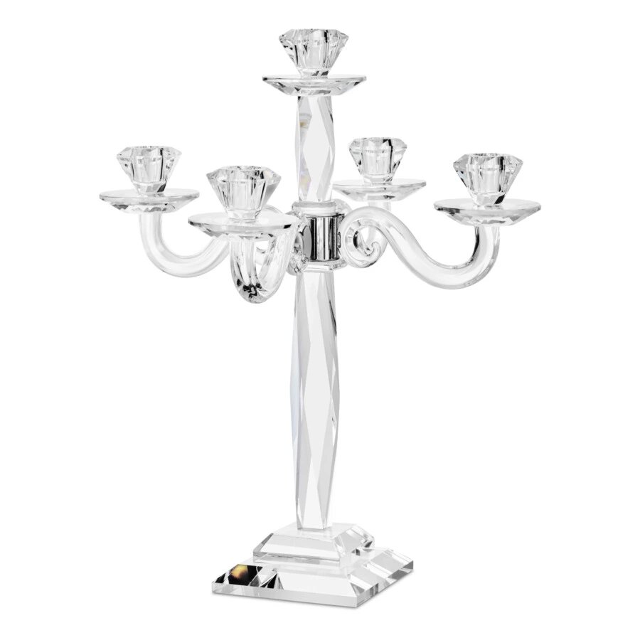 Канделябр на 5 свечей Decor de table Хрустальное вдохновение 43 см, хрусталь, п/к
