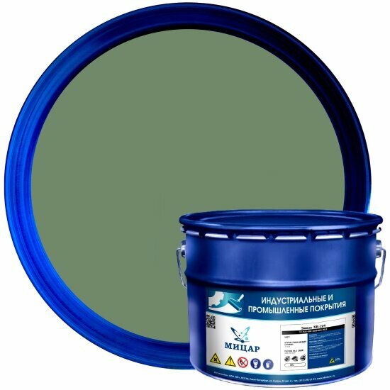 Эмаль Мицар ХВ-124, 10 кг, хаки