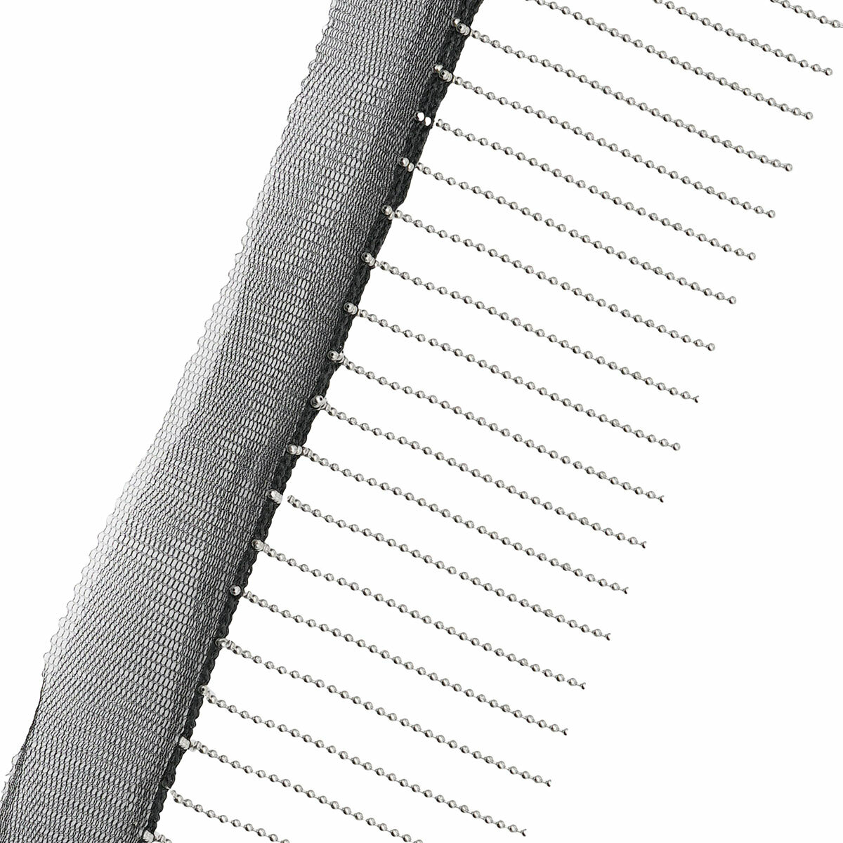 Бахрома для шитья и рукоделия металлическая, ширина 6,5 см, цвет черный/серебристый, длина 9,14 м