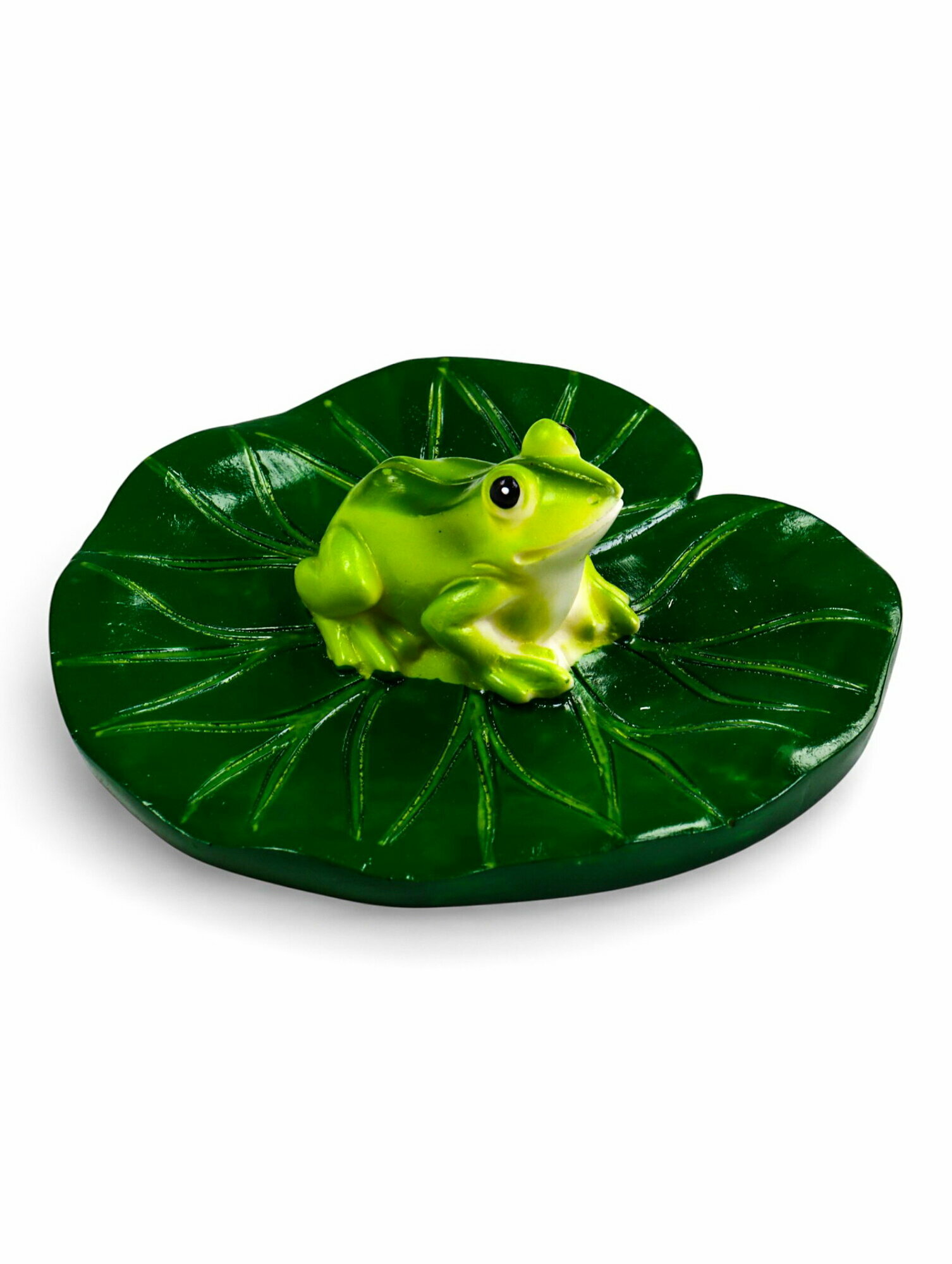 Садовая фигура из полистоуна "Лягушка", 10x11x6 см, плавающая