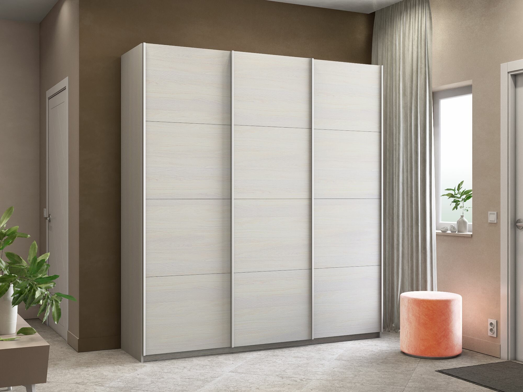 Шкаф-купе Билли 3-х дверный, (3-ДСП) 210х57х230 см. Ясень Анкор светлый