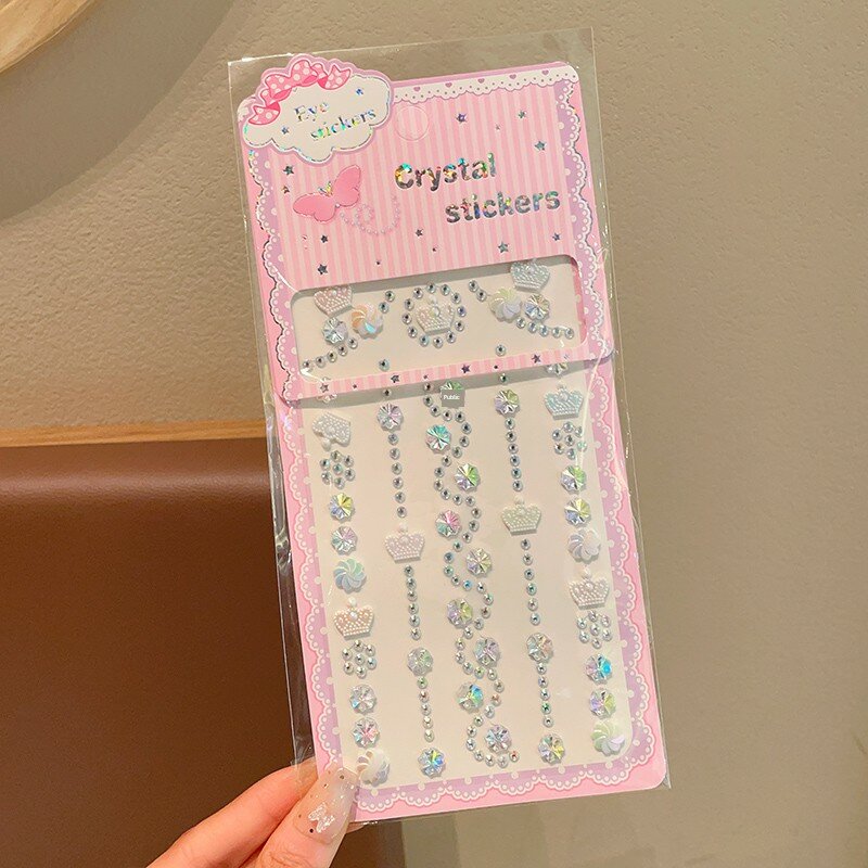 Детские наклейки с алмазами для лица, наклейки для сценического макияжа для девочек, наклейки для рисования на лице для