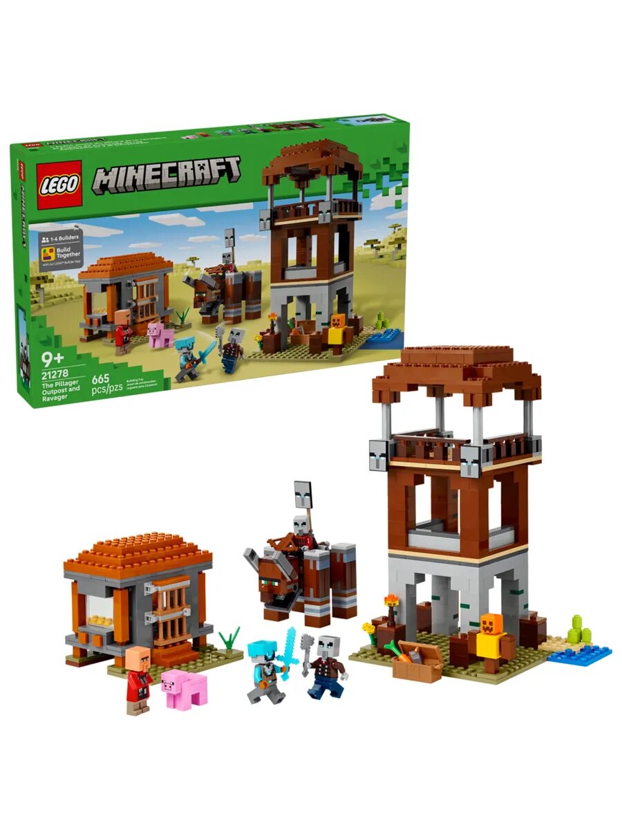 Конструктор LEGO Minecraft "Форпост Мародеров", 665 элементов, от 9 до 14 лет