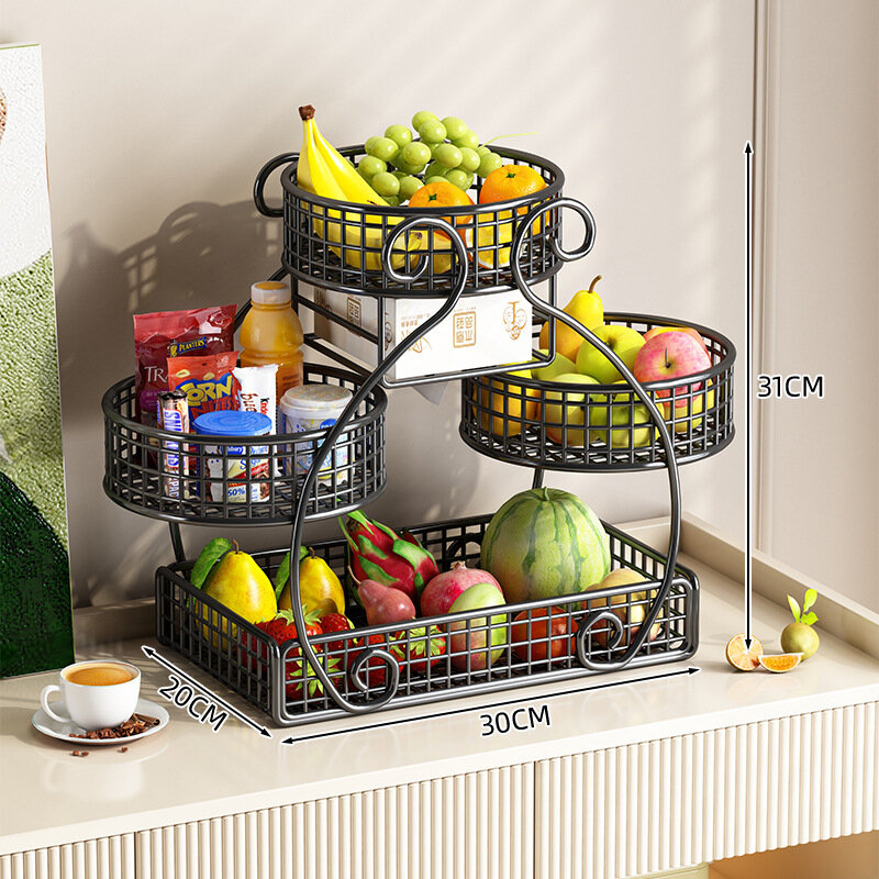 Фруктовая тарелка для гостиной, чайный столик, домашняя фруктовая тарелка, многоярусная стойка для хранения фруктов, тарелка для закусок, изысканная высококачественная корзина для хранения