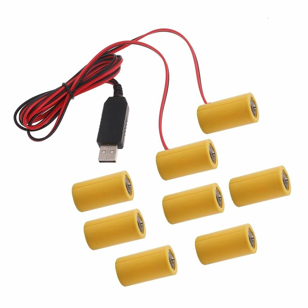 2-в-1 USB блок питания для замены 4 батареек 1.5V C LR14