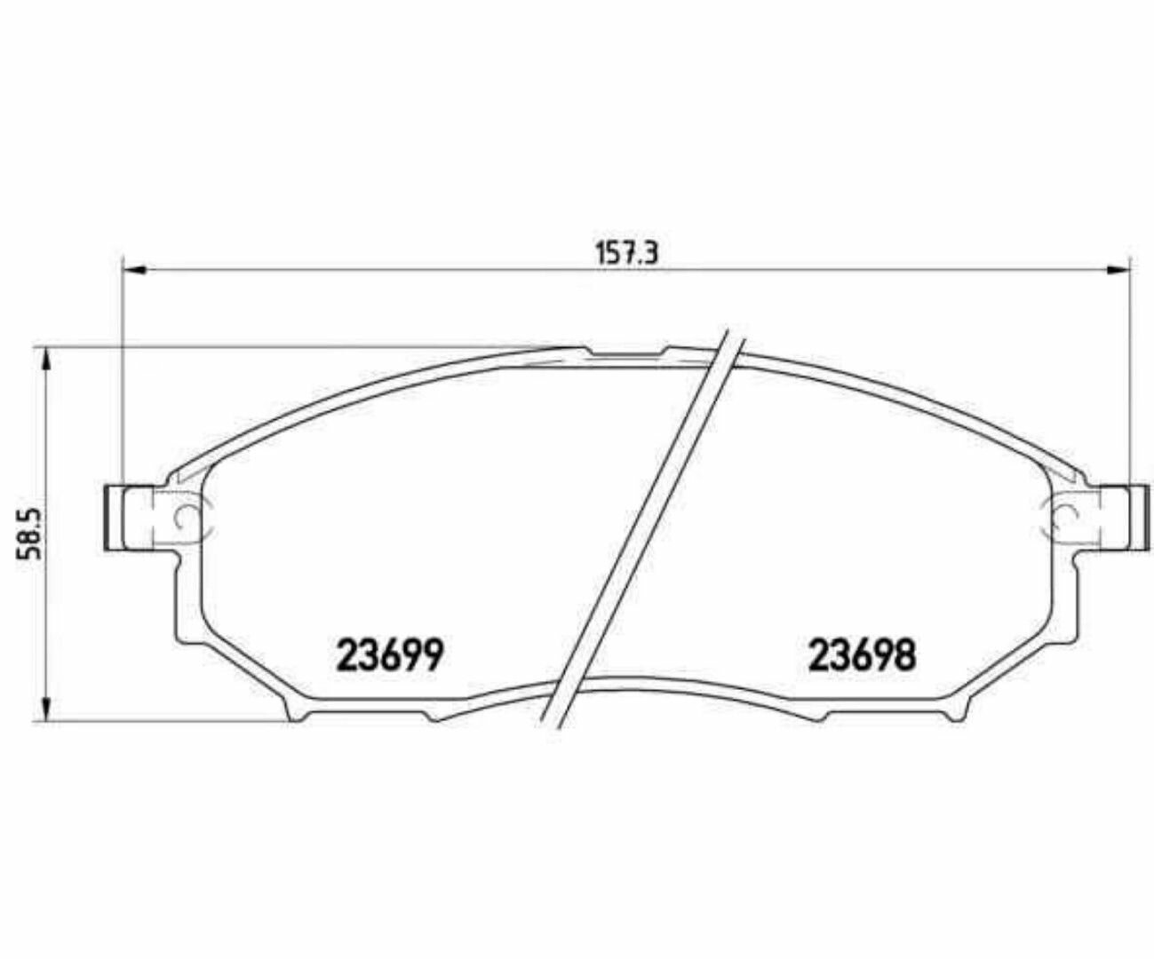 Колодки тормозные BREMBO P56058 передние, с датчиком, Nissan Murano 3.5 03, 05-, Pathfinder 2.5 dCi 03, 05-, Navara 2.5 dCi 07, 05-