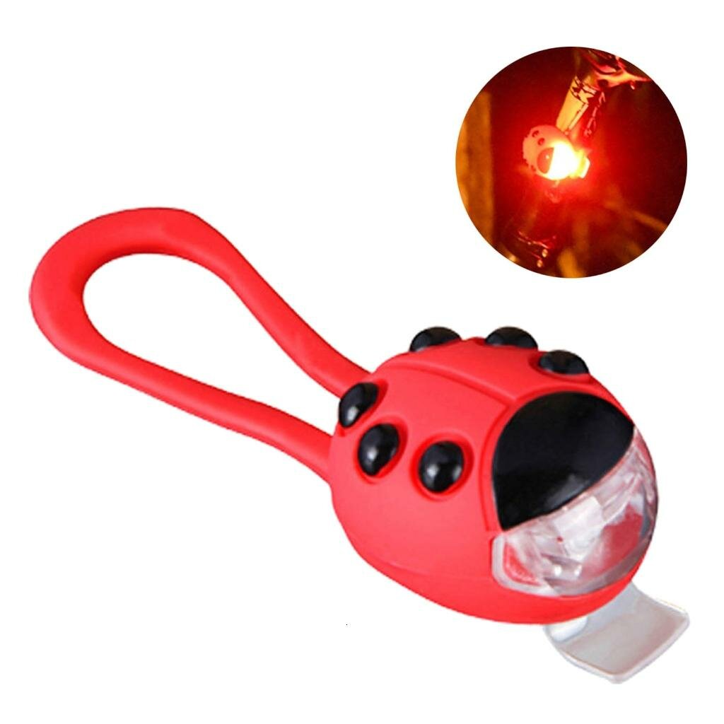 Фонарь-жук для детского велосипеда, Красная оболочка, красный свет