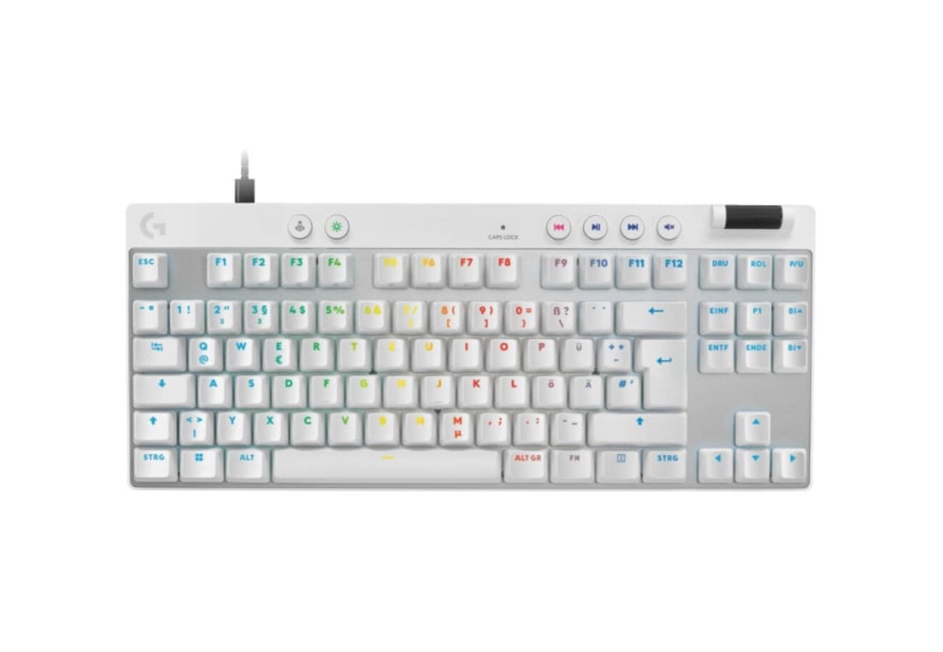 Игровая клавиатура беспроводная Logitech G PRO X TKL Rapid White Английская раскладка