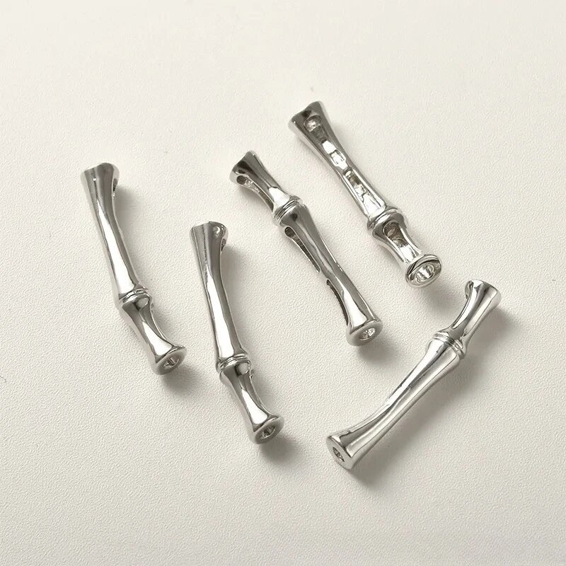 Бамбуковая трубка-разделитель для бусин LIJIEMEI BL-K-09-silver