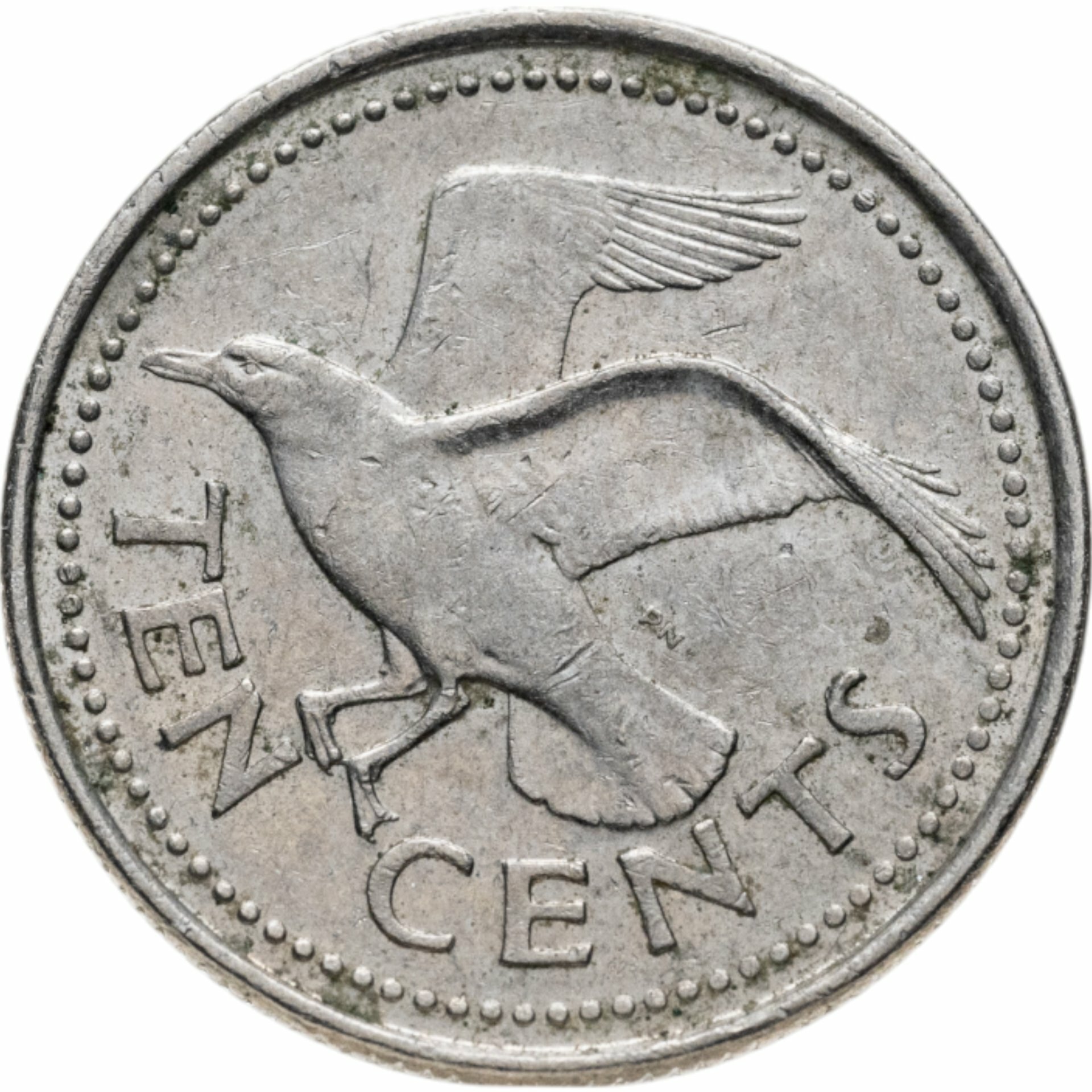 Барбадос 10 центов cents 1973-2008, Мельхиор медь-никель, в сохранности VF