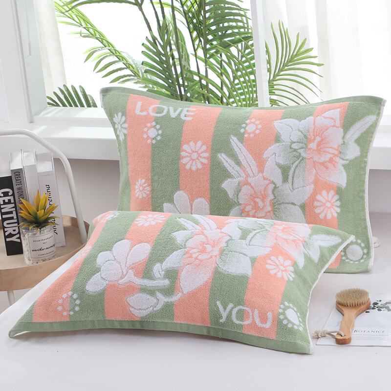 Набор подушек и полотенец из чистого хлопка, утолщенные и увеличенные, для взрослых, свадебные, полностью хлопковые, старинные махровые полотенца для дома, впитывающие пот