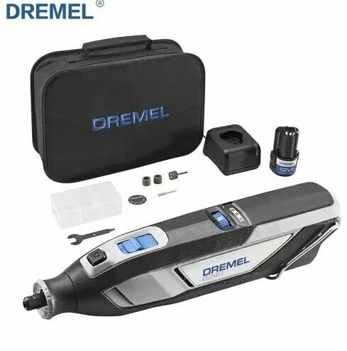 Аккумуляторный гравер Dremel 8240 с гибким валом, 52 насадками и текстильной сумкой — фото 1