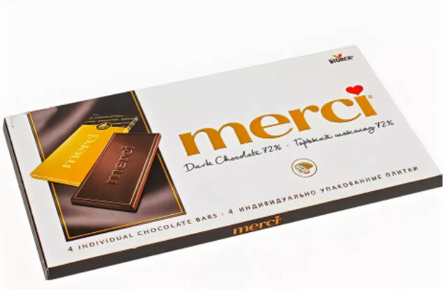 Шоколад"Merci" Горький 72% 100гр*9 шт