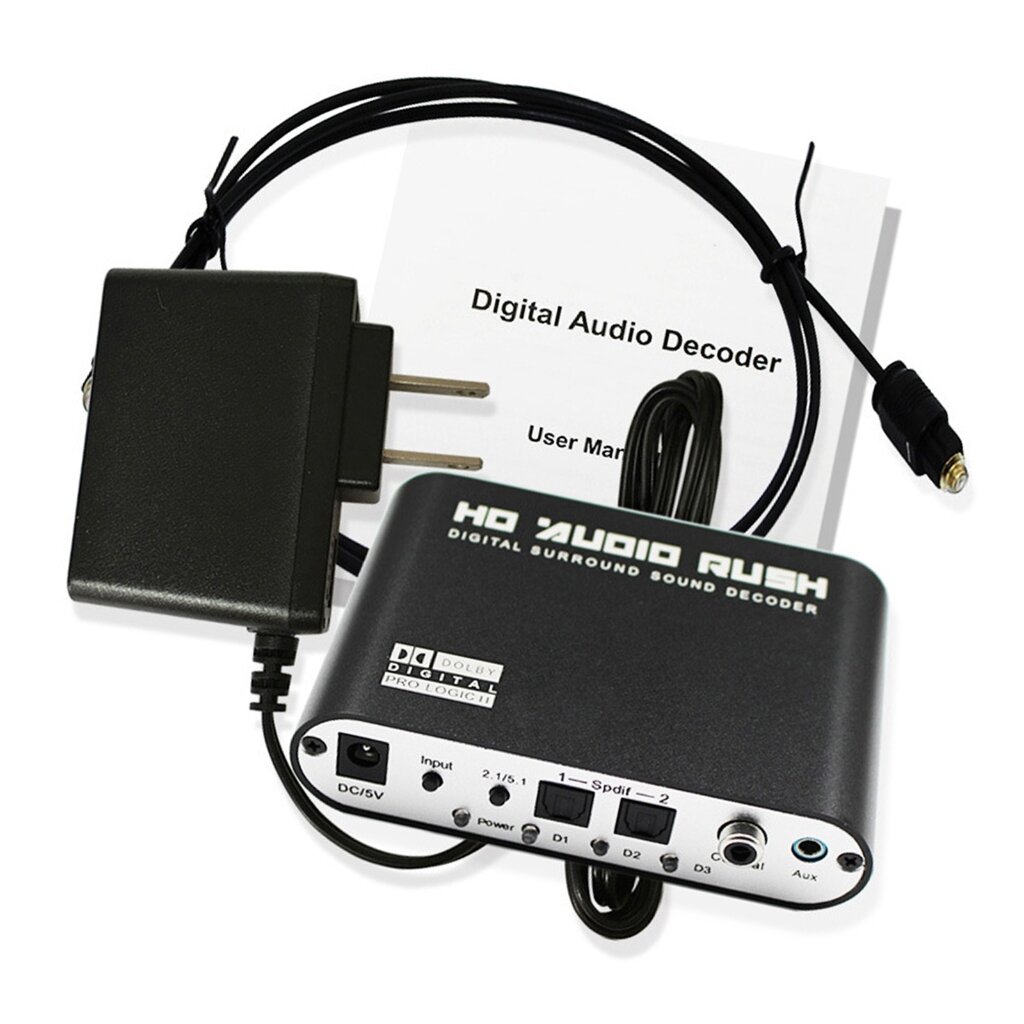 Устройство декодирования звука для домашних развлечений, 5.1-канальный AC3 с оптическим коаксиальным USB-входом для получения более насыщенного звучания