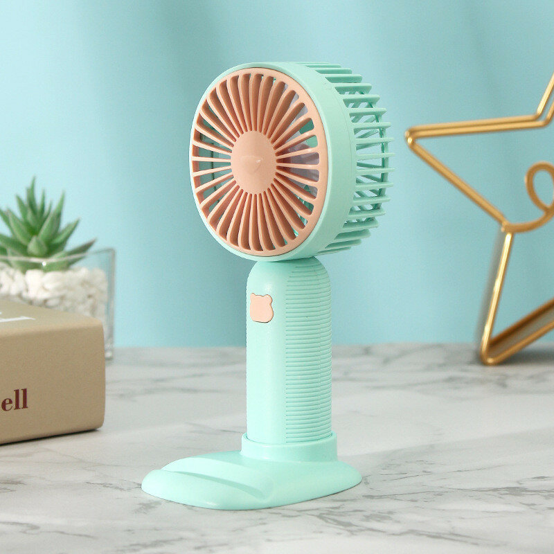 Мини вентилятор usb powered mini fan для летних путешествий, бесшумный, компактный, зеленый