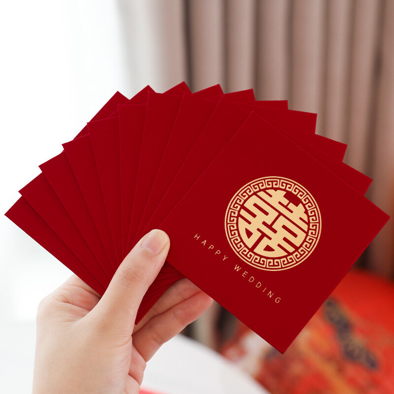 Красные конверты для свадеб, маленькие красные конверты, реквизит для свадебных приветствий, креативные конверты для блокировки дверей с счастливой денежной символикой, мини-сумки для свадеб