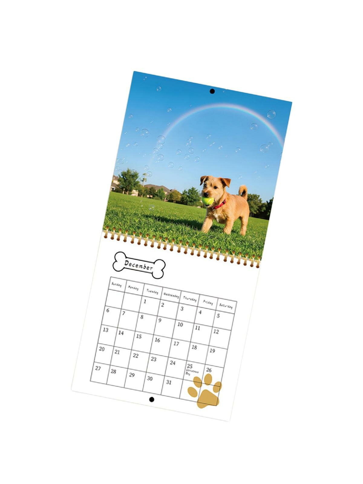 Настольный Календарь для собак на Английском языке на 2026 год