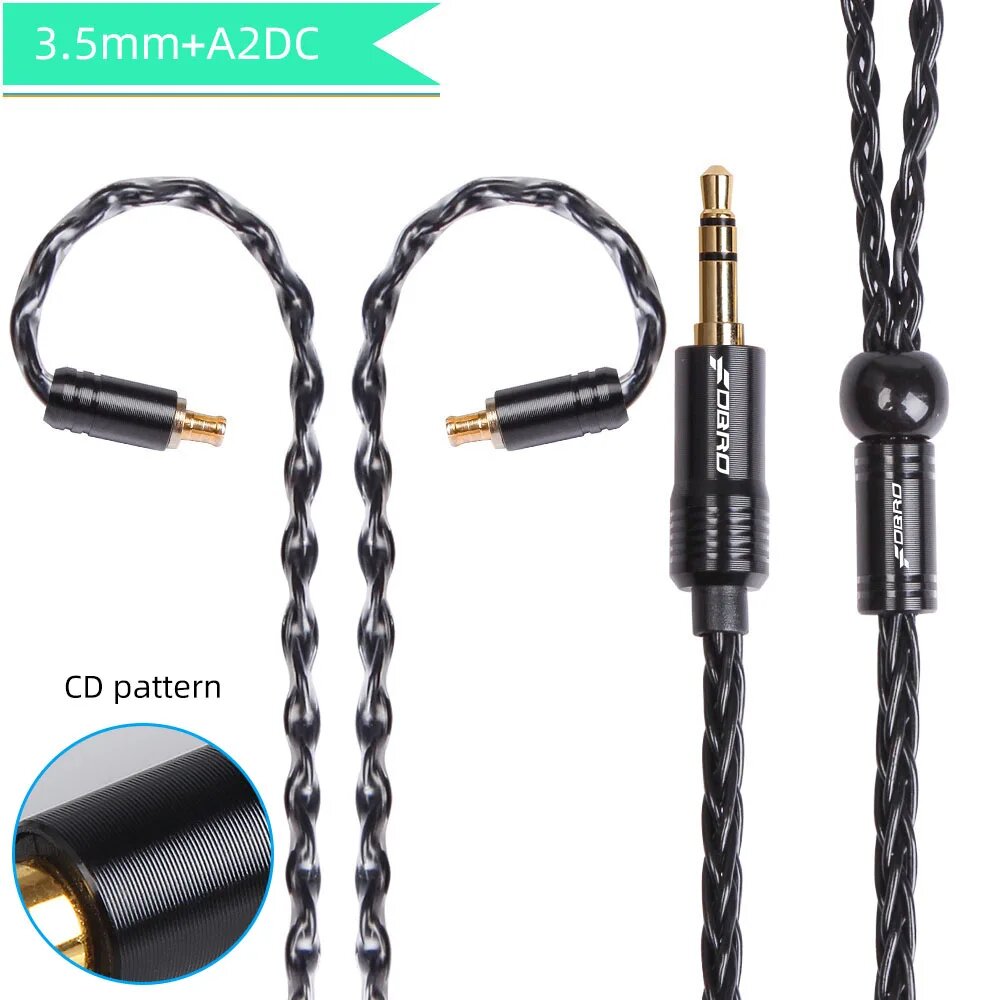 Кабель MMCX для наушников 8-жильный посеребренный lmcnzz A2DC 3.5MM