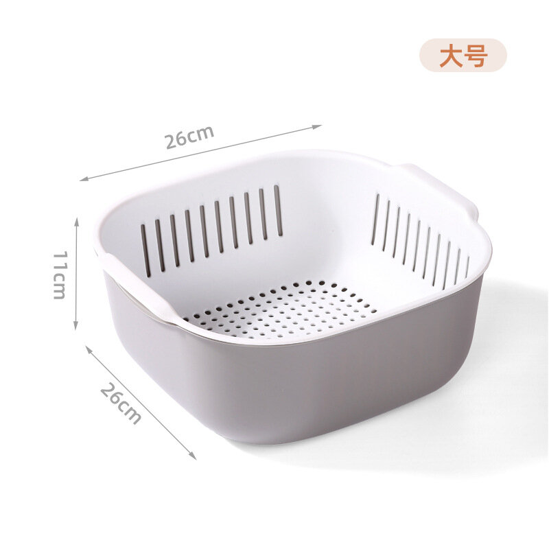 Скандинавская двухслойная корзина для слива воды, многофункциональная пластиковая емкость для мытья овощей и фруктов с
