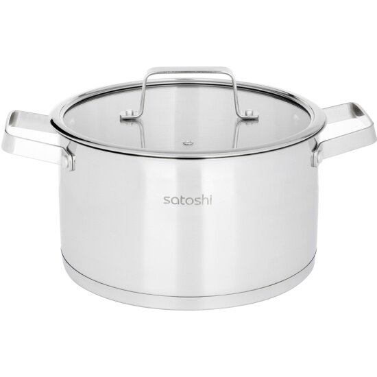 Кастрюля Satoshi Шато 24х13,5 см. 5,9 л. со стекл. крышкой, индукция (822-268)