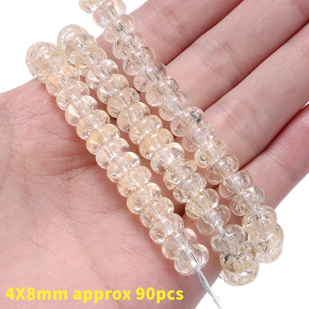 Бусины кварц Light Yellow 4x8mm, 90шт