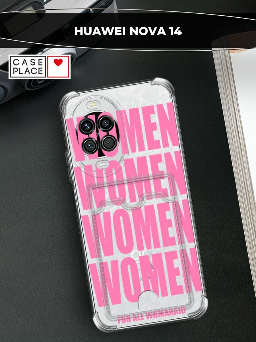 Чехол на Huawei Nova 14 (Хуавей Нова 14) с картой и принтом WOMEN 6