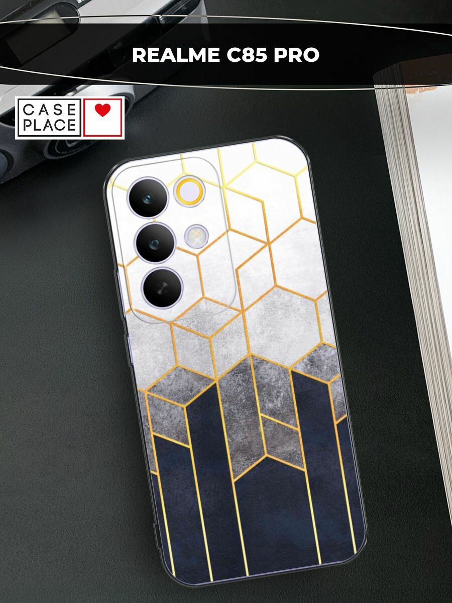 Чехол на Realme C85 Pro / Реалми C85 Про с принтом Черно-белая мозаика