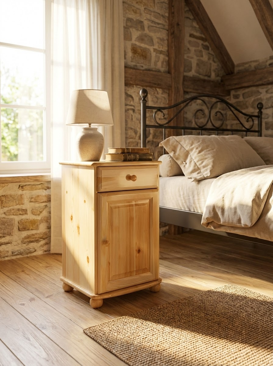 Тумба "Вокко" 44x38x74 массив сосны, лак "Дома мебели из сосны" 44-02