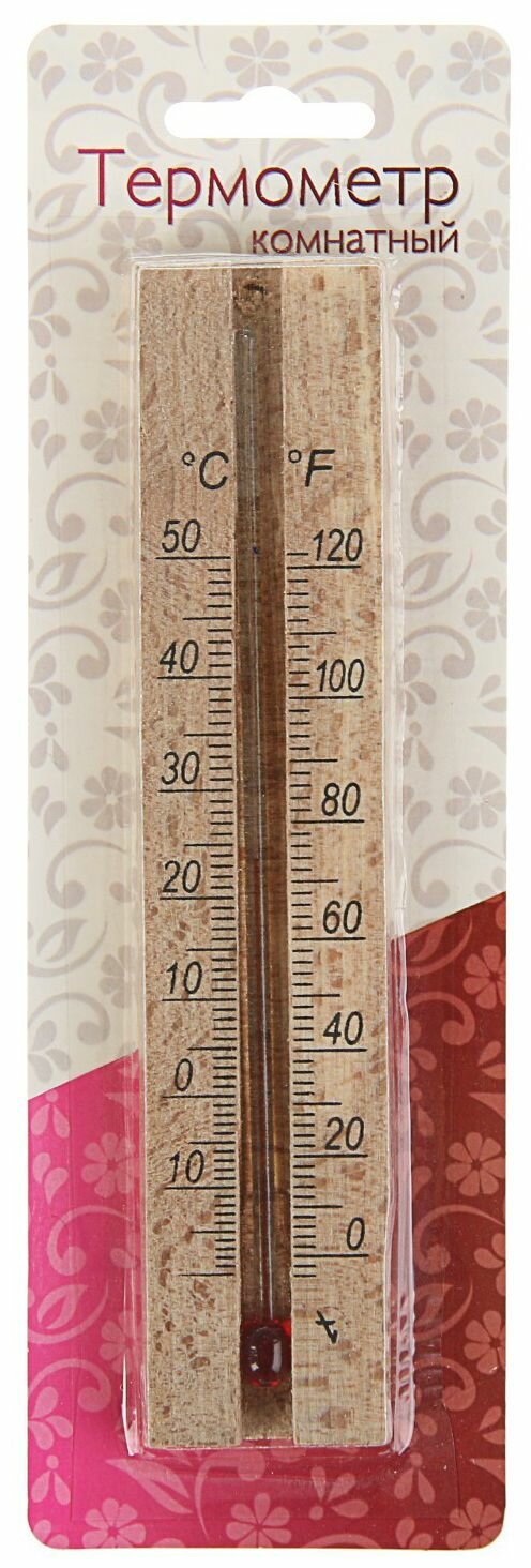 Термометр комнатный деревянный ТБ-206 в блистере 230942 (100)
