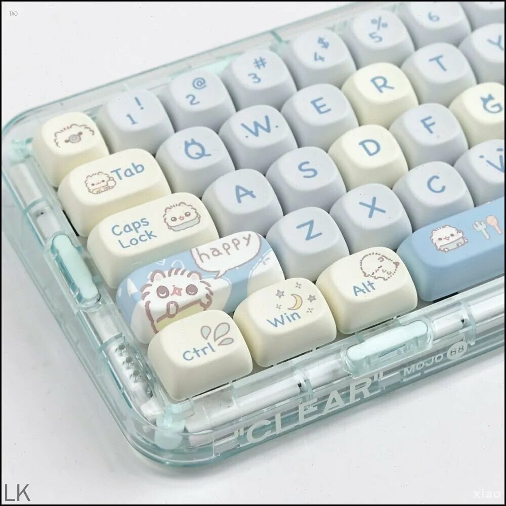 Эксклюзивные PBT кейкапы MOA 144 шт для механической клавиатуры русская раскладка голубой-