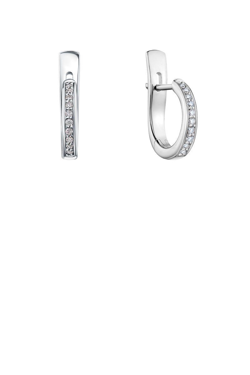 Серьги, белое золото, 585 проба, бриллиант