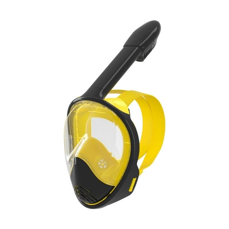 Детская складная маска для плавания, Черный и желтый - С/М