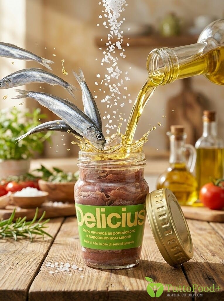 Филе анчоуса европейского DELICIUS в подсолнечном масле 78г