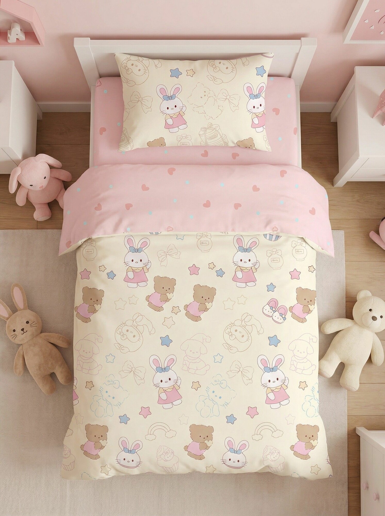 COROCOCO Комплект постельного белья Китти 160х80 см.