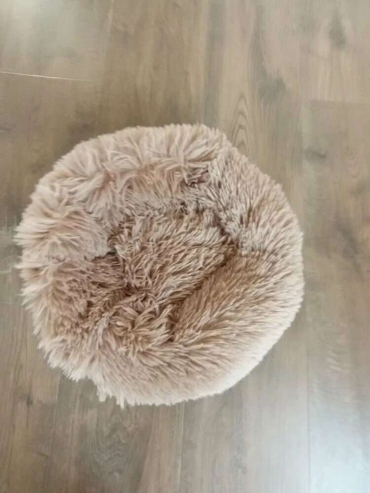 Лежанка экомех премиум, подстилка для кошек и собак мелких и средних пород с мехом, лежак для животных с бортиками