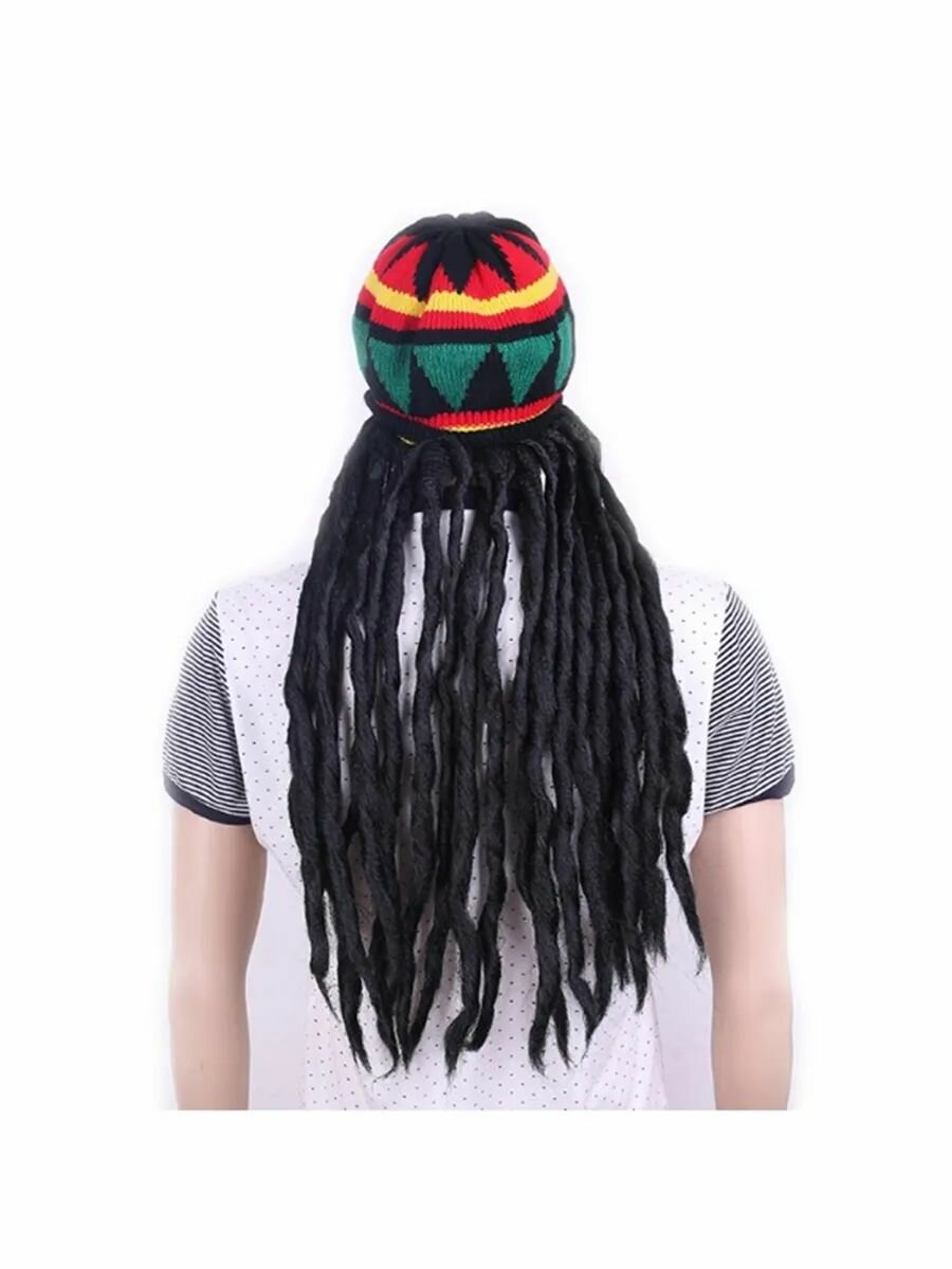 Шапка растамана берет с дредами/головной убор карнавальный
