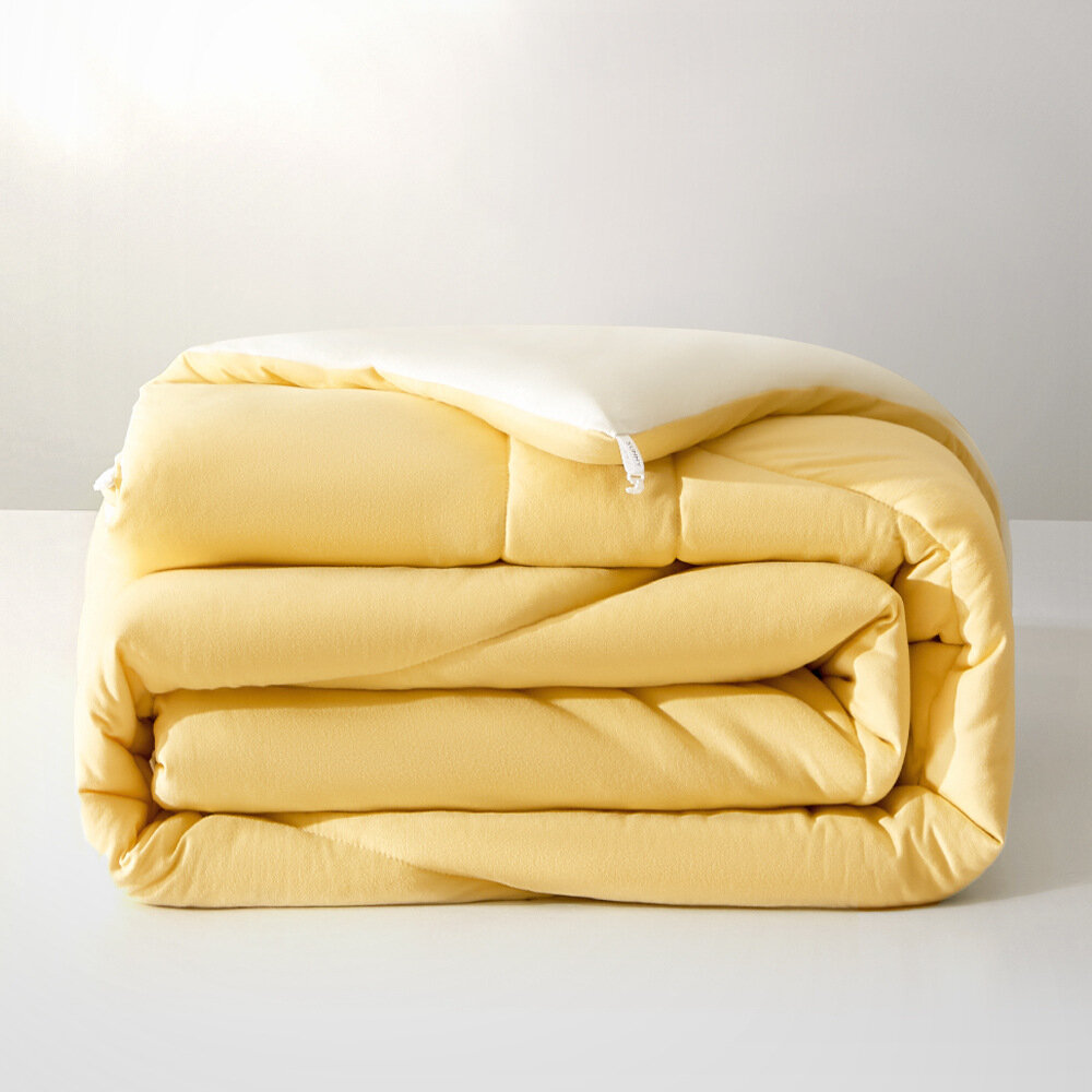 Одеяло Yunnuoer можно мыть водой Лимонно-желтый [ткань Юннуоэр]_200*230см【Двойное одеяло около 4.3kg】