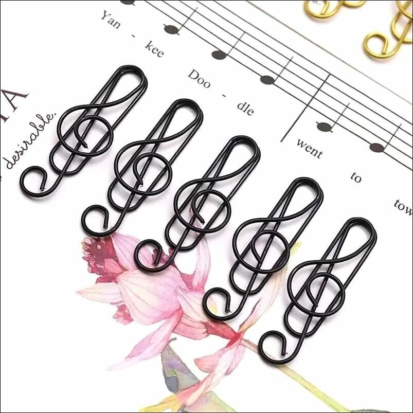 Скрепки в форме скрипичного ключа, 10 шт. / набор фигурных скрепок