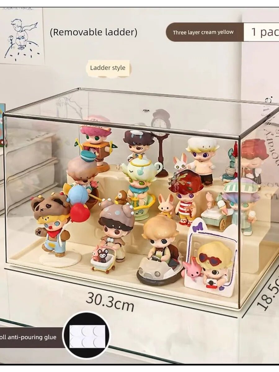 Шкаф-витрина акрил, мол-желт,3 яруса,1 шт, клей, лестница