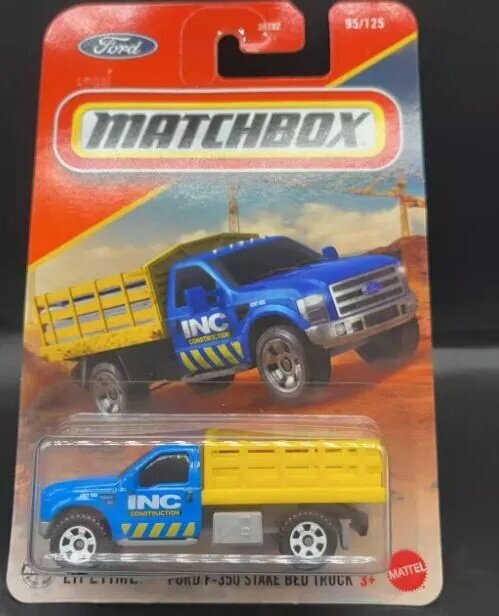 Машинка металлическая модель машины Matchbox 1/64 30782 FORD F-350 STAKE BED TRUCK