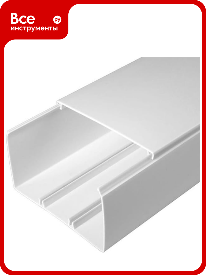 Кабель-канал Промрукав белый 2-й замок в г/к 100х60 2-х метровый PR.0610060