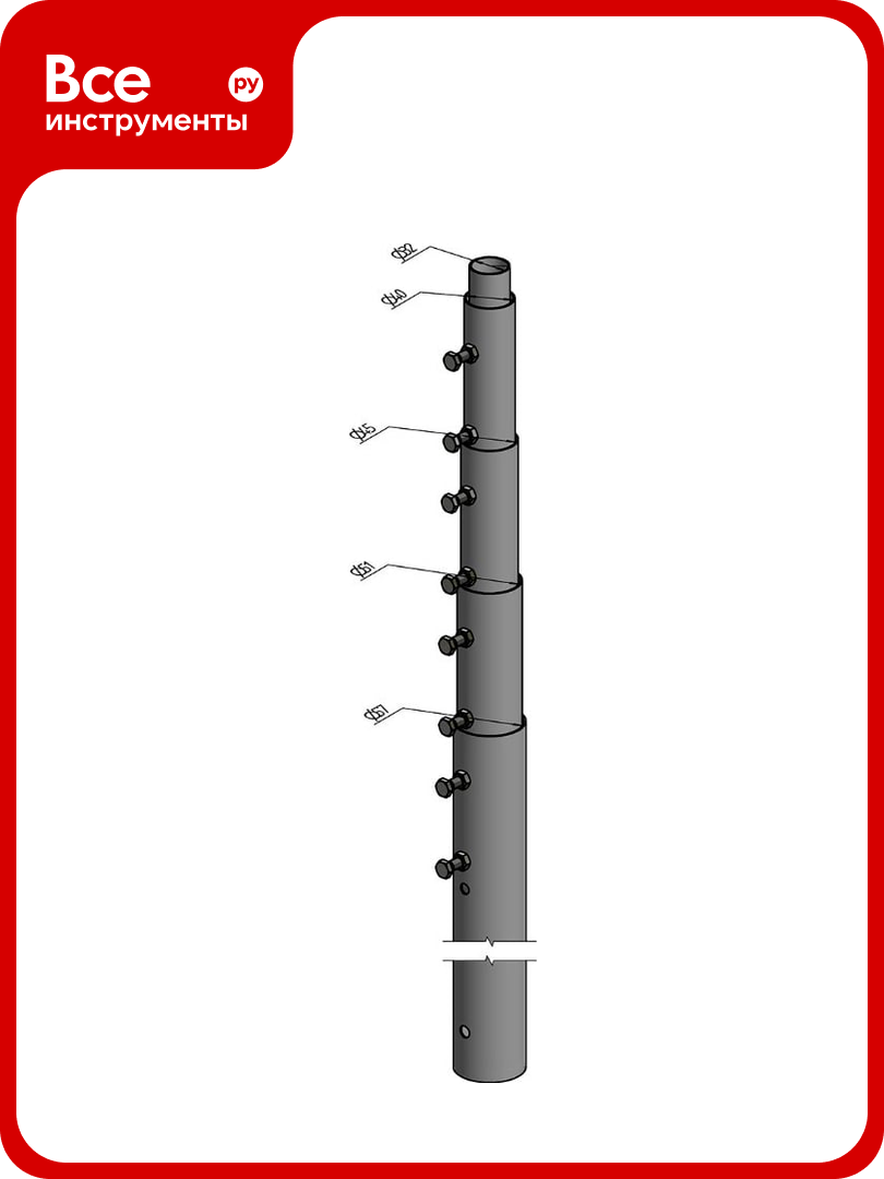 Телескопическая мачта Мачты. ру МТЦ-10 цинк 200001500030