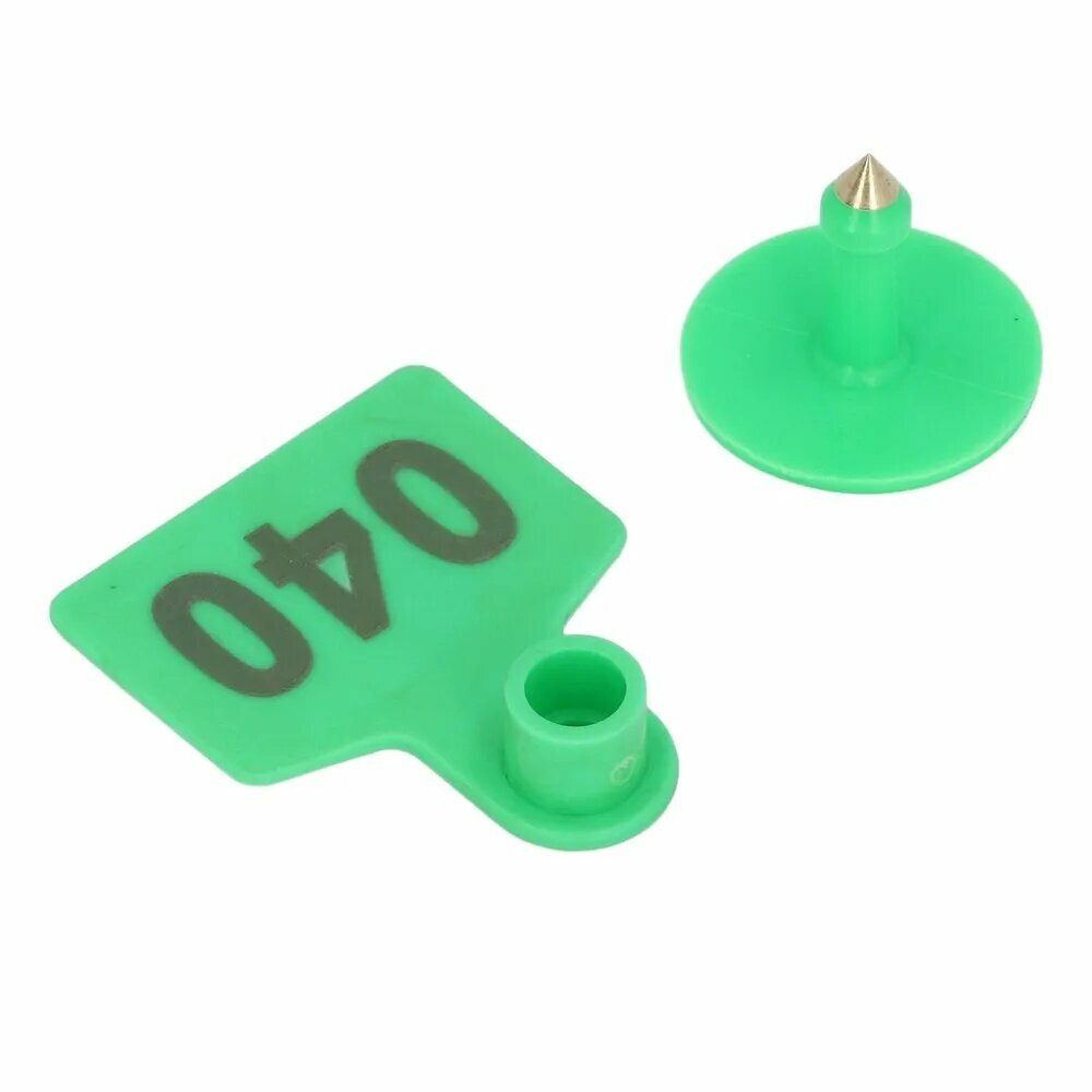 100 шт. ушных бирок для крупного рогатого скота с номерами 001 100, ушные бирки для крупного рогатого скота для коров, телят, свиней, коз, идентификационные серьги-бирки зеленого цвета