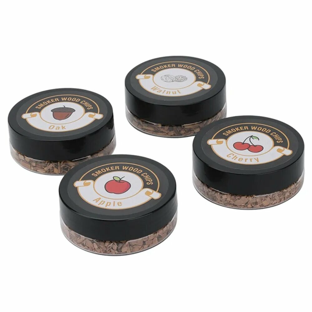 Набор из 4 натуральных древесных щепок для ручной коптильни, напитков и барбекю