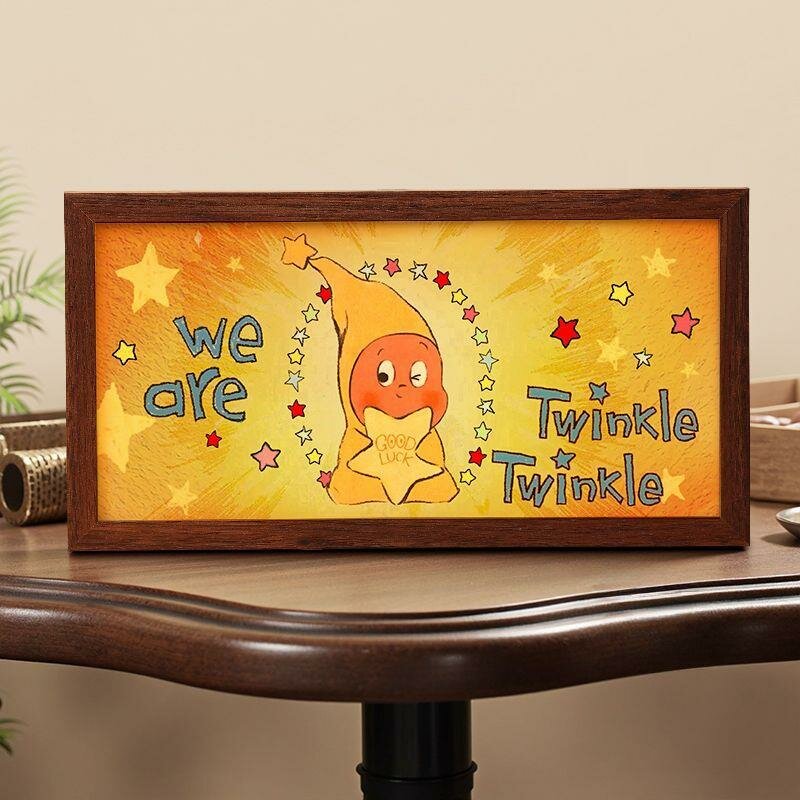 Звездные Люди Bubble Mart Световая Картина Рамка Мультяшный Ночной Светильник Спальня Вход Световой Короб Картина Акриловый Маленький Орнамент