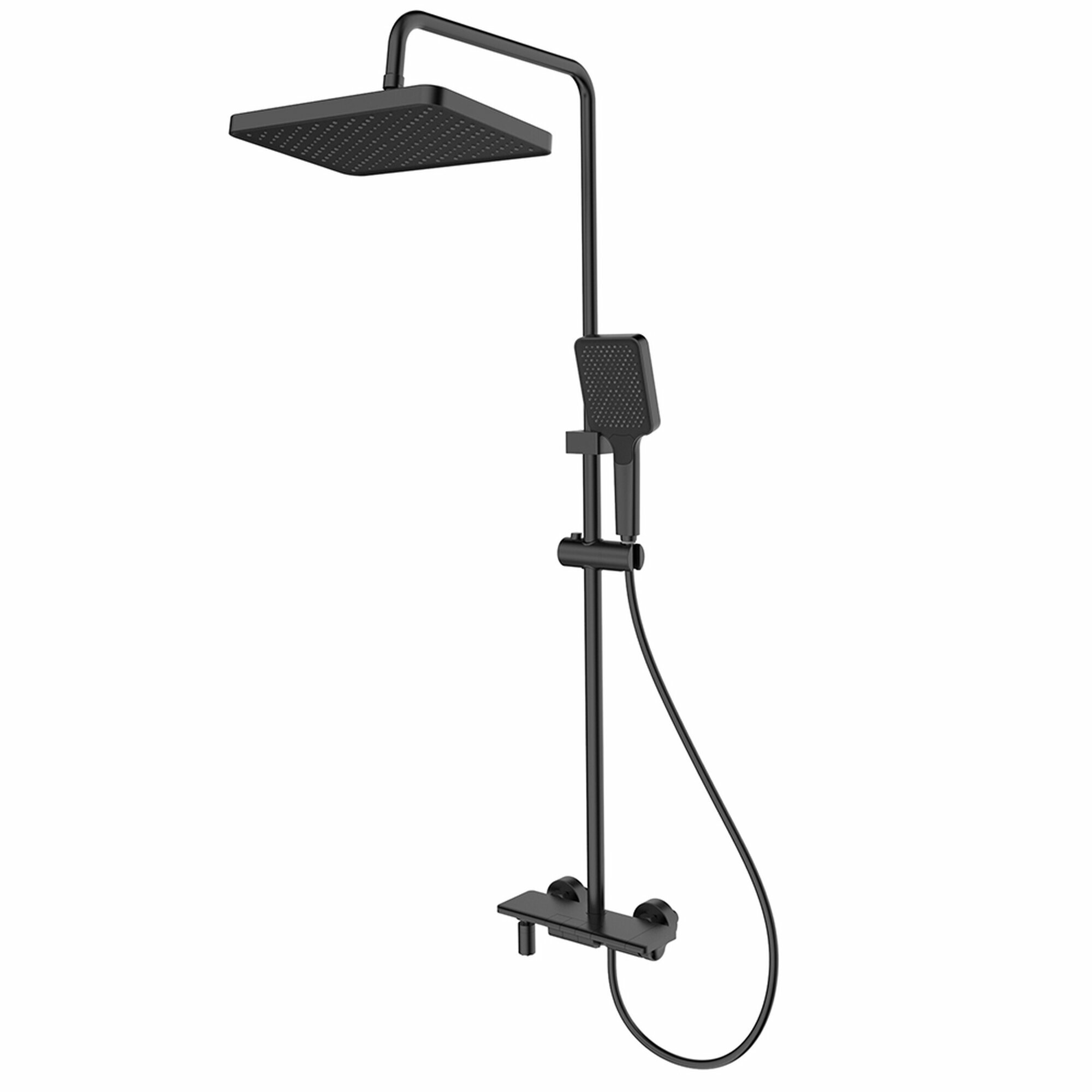 Душевая система Splenka S52.24.06, форма квадратная, цвет черный